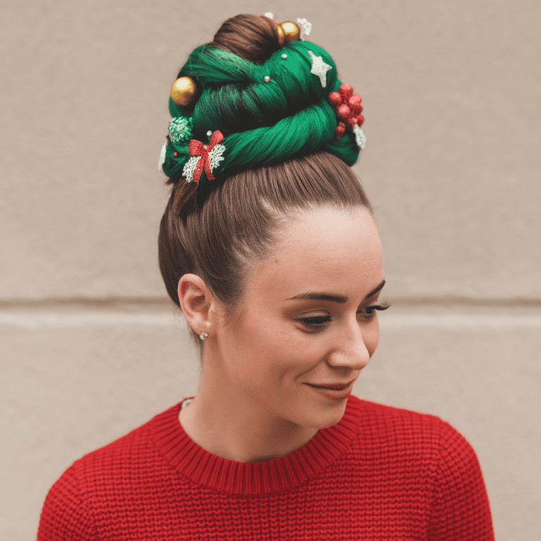 23 Stunning Christmas Tree Hairstyles to Shine Bright at Any Party ...