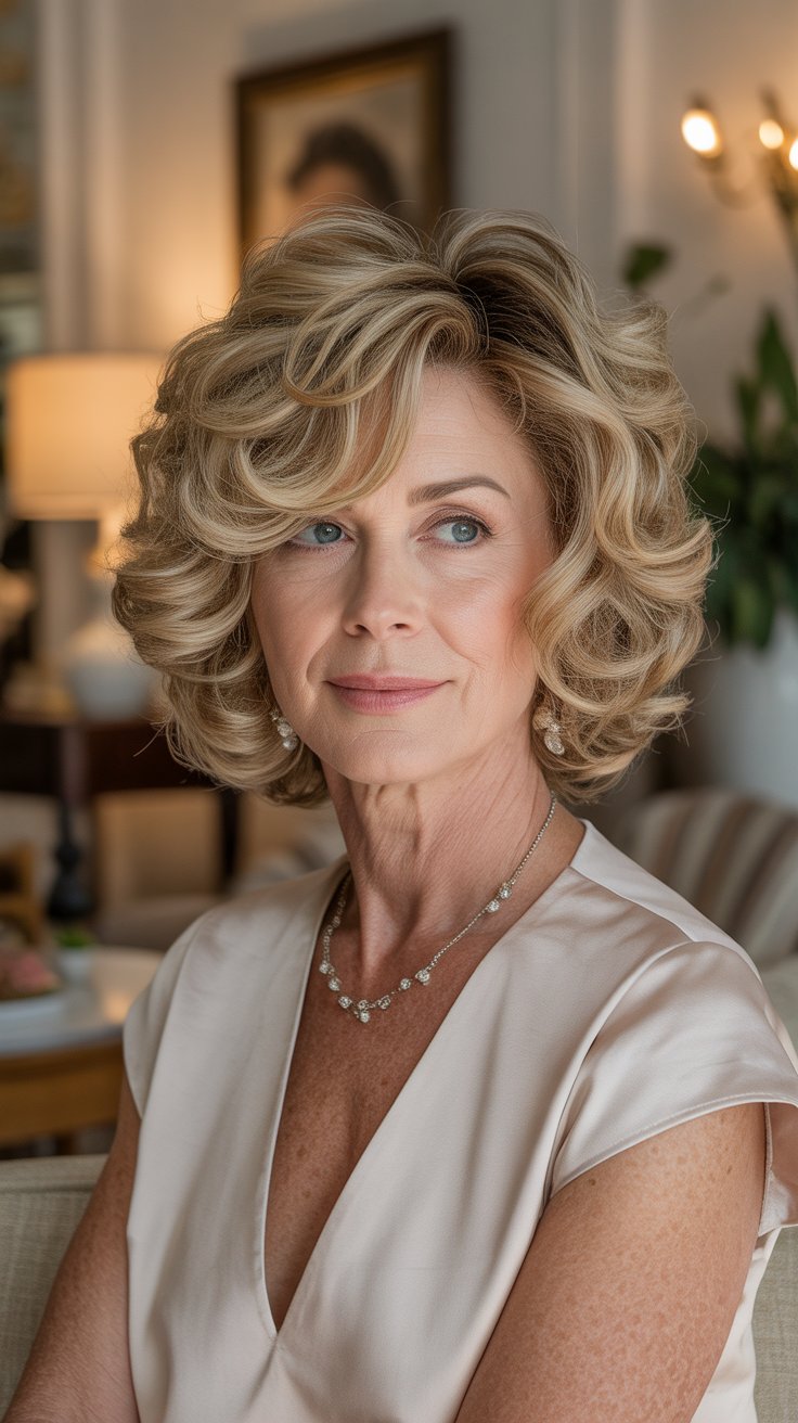 30 Hairstyles for Thin Fine Curly Hair Over 60 - Elderly Seniors Insight